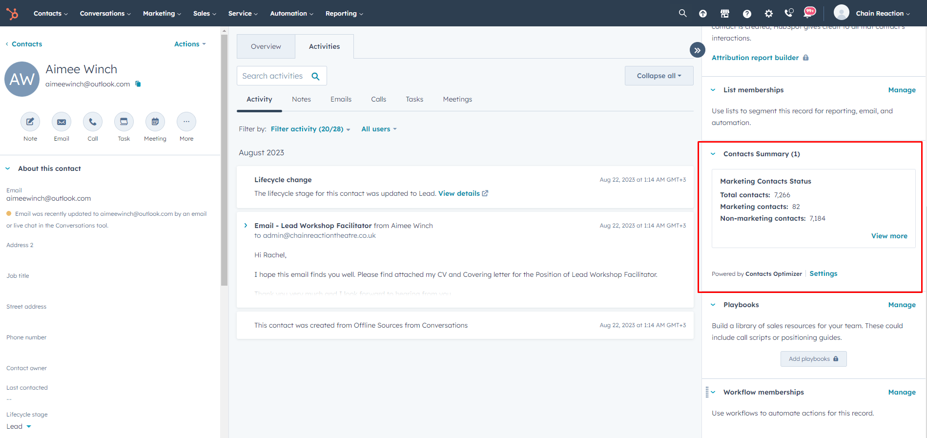 Contacts Optimizer for HubSpot - Setup Guide